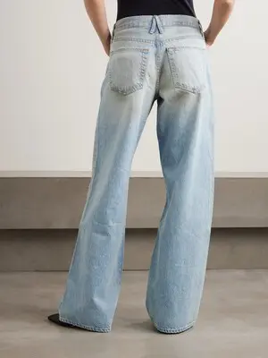SLVRLAKE Mica Relaxed Low-rise Wide-leg Jeans - Blue