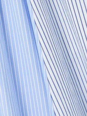 Simkhai Chamberlain Paneled Striped Cotton-poplin Midi Dress - Blue