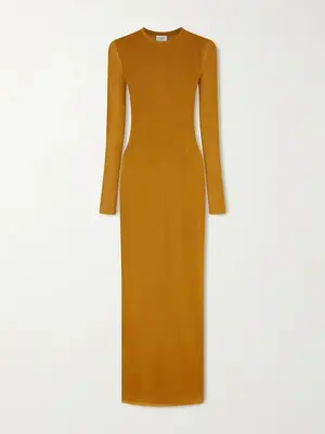 Saint Laurent Knitted Maxi Dress - Yellow