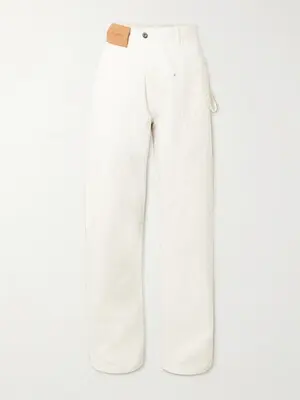 JW Anderson Twisted Paneled High-Rise Jeans Neutrals