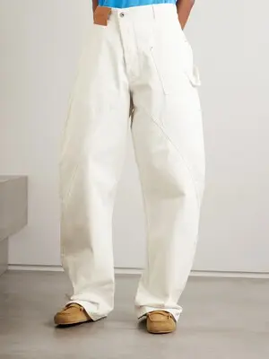 JW Anderson Twisted Paneled High-rise Jeans - Neutrals