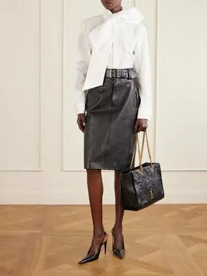 Saint Laurent Niki Small Crinkled-leather Tote - Black