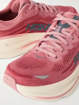 HOKA® Bondi 9 Rubber-trimmed Sneakers - Pink