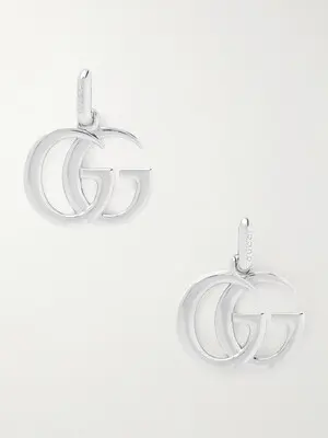 Gucci Gg Marmont Oversized Earrings - Silver