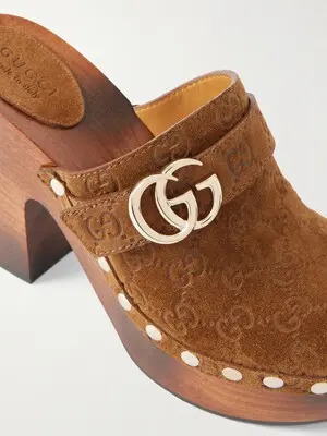 Gucci Logo-debossed Suede Clogs