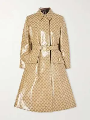 Gucci Belted Coated-canvas Trench Coat - Beige