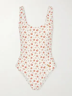 Dolce & Gabbana Floral-print Swimsuit - White