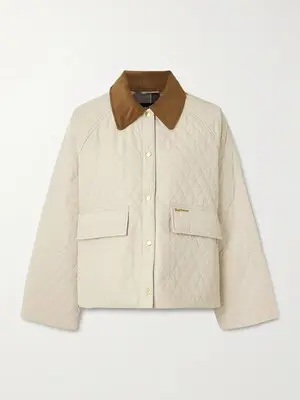Barbour Kirby Cotton Corduroy-trimmed Quilted Shell Jacket - Off-white