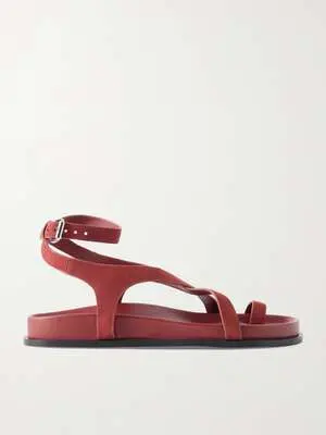 A.emery Jalen Slim Leather Sandals - Brick