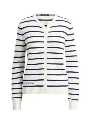 Ralph Lauren Striped Cardigan - White