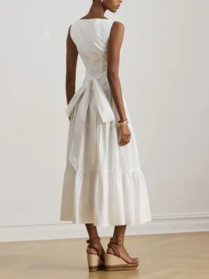 Ralph Lauren Cotton Flounced Dress - White