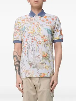 Etro Polo Shirt With Floral Print - Multi