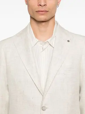 Tagliatore Linen And Wool Blazer - Grey