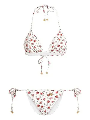 Dolce & Gabbana Roses Print Bikini Set - White