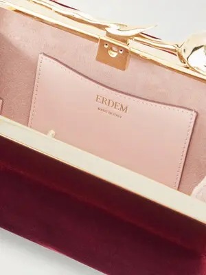 Erdem Velvet Clutch With Chain Strap