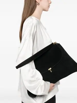 TOTEME T-lock Suede Leather Tote Bag