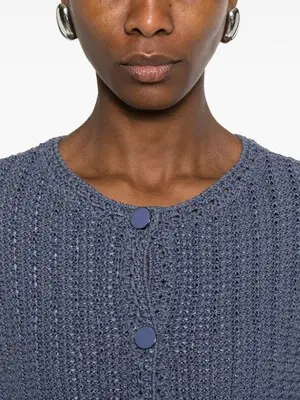 Emporio Armani Cotton Blend Blazer Jacket - Blue