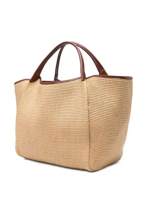 Emporio Armani Large Straw Tote Bag - Brown