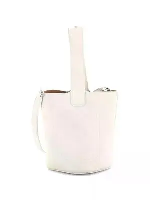 Loewe Pebble Leather Bucket Bag - White
