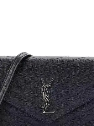 Saint Laurent Monogram Wallet On Chain - Black