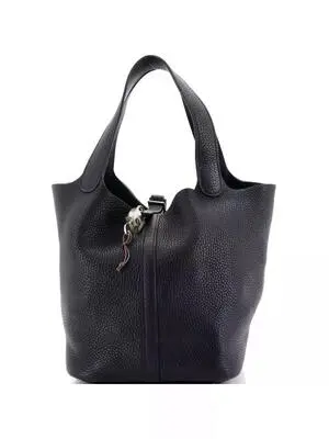 Hermès Picotin Lock Bag Clemence Mm Bucket Bag - Black