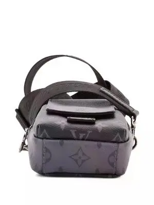 LOUIS VUITTON Double Phone Pouch Nm Reverse Monogram Eclipse Canvas Crossbody Bag