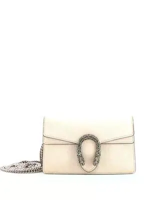 Gucci Dionysus Leather Super Mini Clutch Bag - Neutrals
