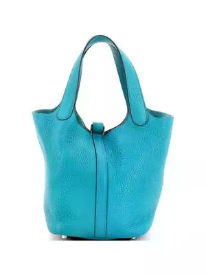 Hermès Picotin Lock Clemence Mm Bucket Bag - Blue