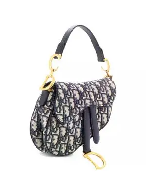 Dior Saddle Handbag Oblique Canvas Mini - Blue