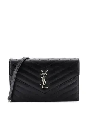 Saint Laurent Monogram Wallet On Chain - Black