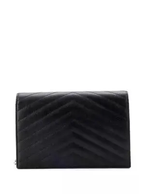 Saint Laurent Monogram Wallet On Chain - Black