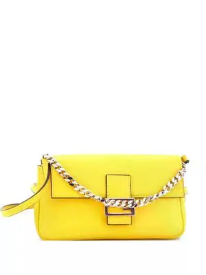 Fendi Baguette Bag Leather Micro Crossbody Bag - Yellow