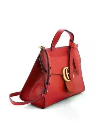 Gucci Gg Marmont Small Top Handle Satchel - Red