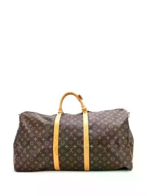 LOUIS VUITTON Keepall Bandouliere Monogram Canvas 60 Travel Bag - Brown