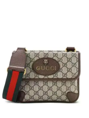 Gucci Neo Vintage Flap Messenger Gg Coated Canvas Small - Brown