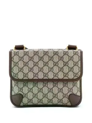 Gucci Neo Vintage Flap Messenger Gg Coated Canvas Small - Brown