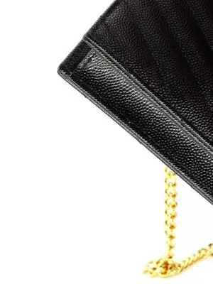 Saint Laurent Classic Monogram Wallet On Chain - Black