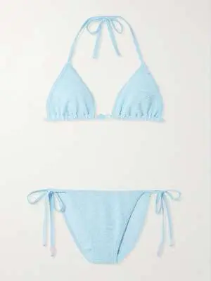 Hunza G Gina Bead-embellished Bikini - Light Blue
