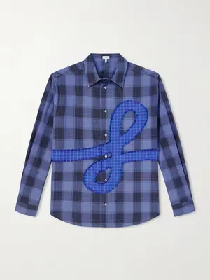 Loewe Logo-appliquéd Checked Cotton Shirt