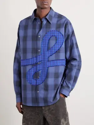 Loewe Logo-appliquéd Checked Cotton Shirt