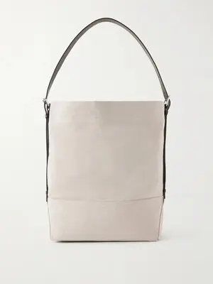 LEMAIRE Leather-trimmed Cotton-canvas Tote Bag - Neutrals