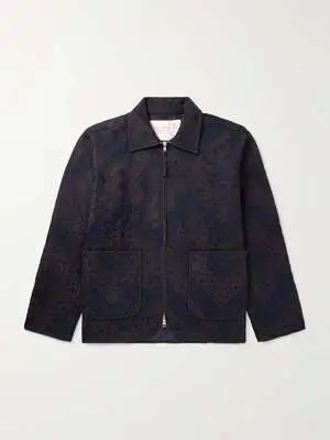 KARDO Paiwand Studio Amardeep Embroidered Cotton-herringbone Jacket - Navy
