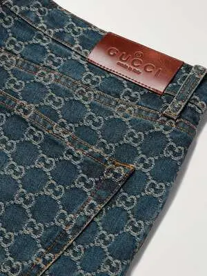 Gucci Straight-leg Logo-jacquard Jeans