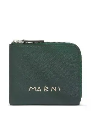 Marni Mending-embroidery Logo Wallet - Green