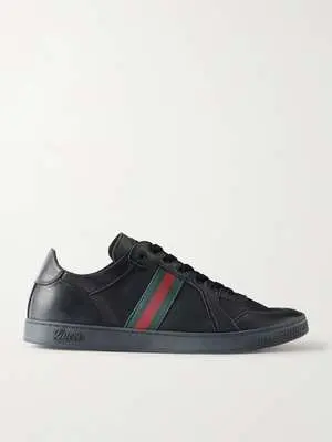 Gucci Coda Webbing-trimmed Leather Sneakers