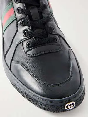 Gucci Coda Webbing-trimmed Leather Sneakers