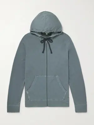 JAMES PERSE Loopback Supima Cotton-jersey Zip-up Hoodie