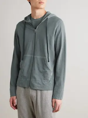 JAMES PERSE Loopback Supima Cotton-jersey Zip-up Hoodie