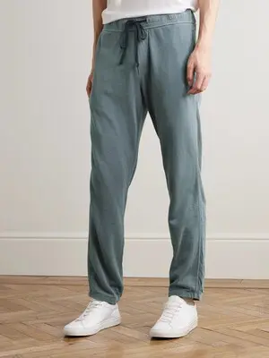 JAMES PERSE Loopback Supima Cotton-jersey Sweatpants - Blue