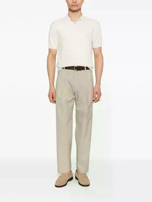 Canali Textured Polo Shirt - Neutrals